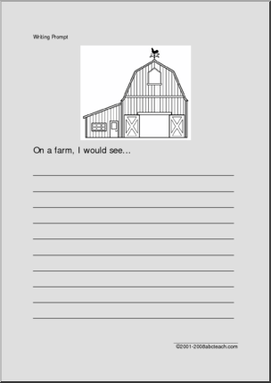 Writing Prompt: On a Farm (primary) – Abcteach