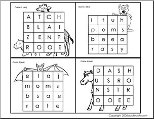 Game: Search a Word 4 x 4 (set) – Abcteach
