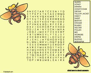 Interactive: Flipchart: Word Search: Bees – Abcteach