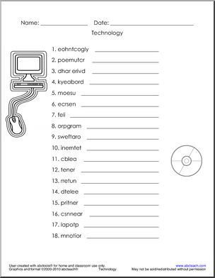 Technology: Booklet: Technology: “Things We Use!” b/w (primary) – Abcteach