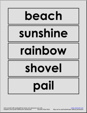 Word Wall: Summer Vocabulary – Abcteach