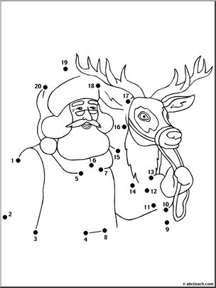 Dot to Dot: Christmas – Santa (to 20) – Abcteach