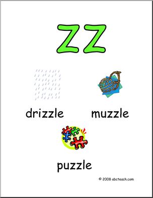 Double Consonants – ZZ Poster – Abcteach